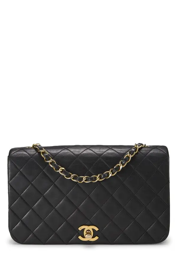 Chanel Quilted Lambskin Full Flap Bag - Black