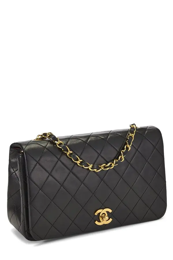 Chanel Quilted Lambskin Full Flap Bag - Black