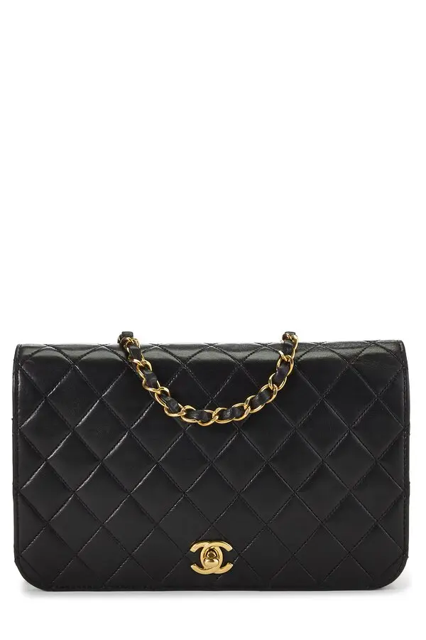 Chanel Quilted Lambskin Small Full Flap Bag - Black