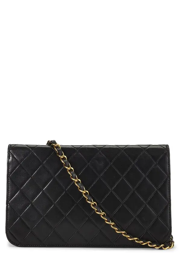Chanel Quilted Lambskin Small Full Flap Bag - Black