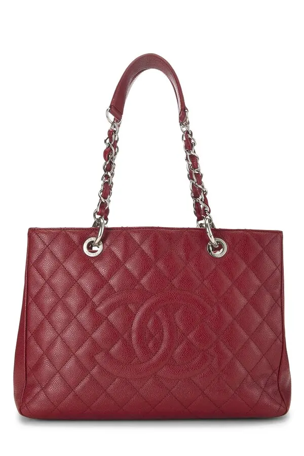 Chanel Caviar Grand Shopping Tote - Red