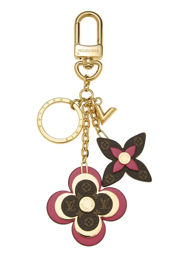 LOUIS VUITTON Multicolor Blooming Flowers Bag Charm - Gold