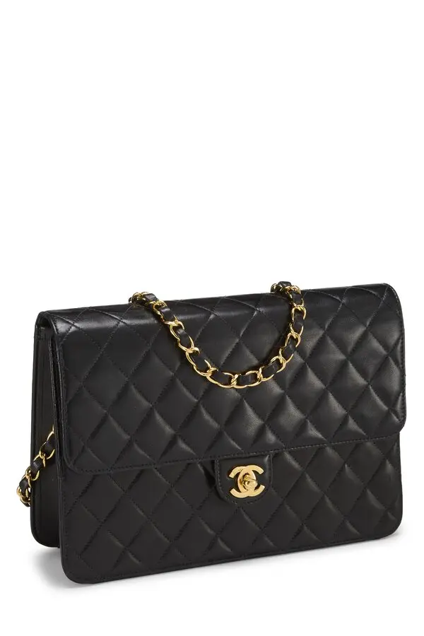 Chanel Quilted Lambskin Turnlock Ex Flap Medium Shoulder Bag