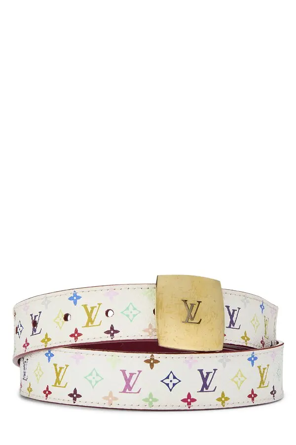 LOUIS VUITTON Takashi Murakami X Monogram Multicolore Ceinture - White