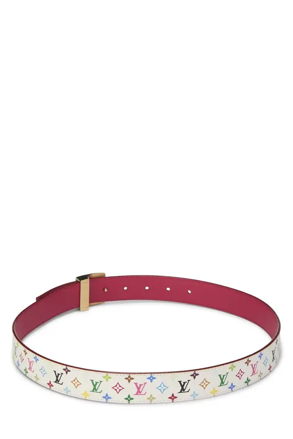 LOUIS VUITTON Takashi Murakami X Monogram Multicolore Ceinture - White