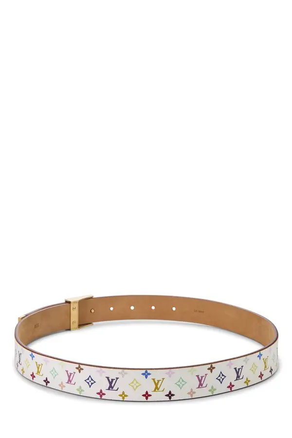 LOUIS VUITTON Takashi Murakami Monogram Multicolore Ceinture Belt - White