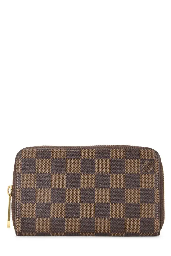 LOUIS VUITTON Damier Ebene Zippy Continental Wallet - Brown