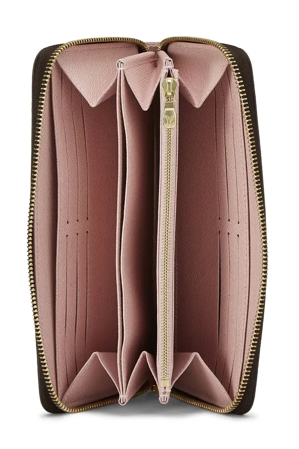 LOUIS VUITTON Damier Ebene Zippy Continental Wallet - Pink