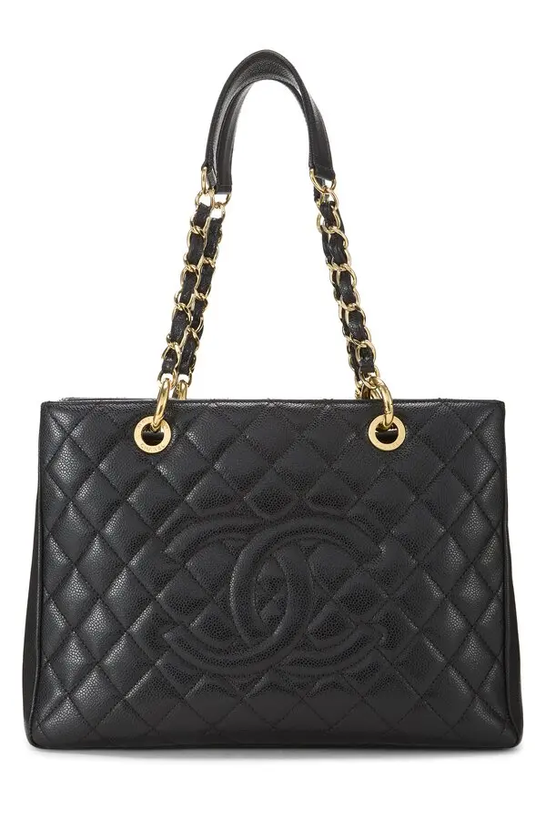 Chanel Quilted Caviar Grand Shopping Tote - Black