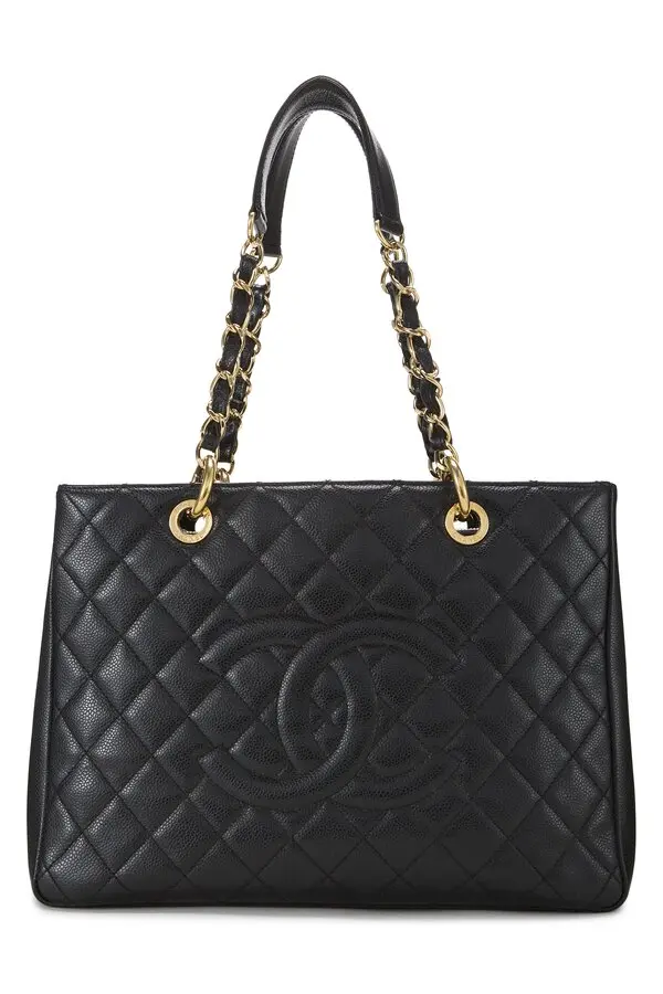 Chanel Quilted Caviar Grand Shopping Tote - Black