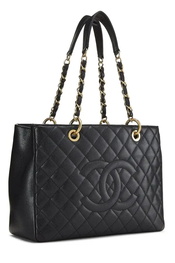 Chanel Quilted Caviar Grand Shopping Tote - Black
