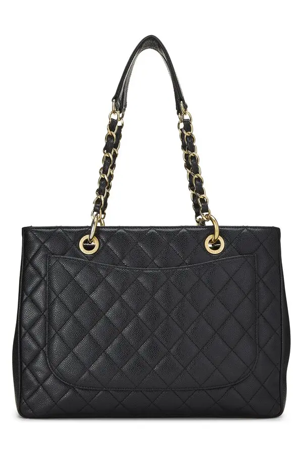 Chanel Quilted Caviar Grand Shopping Tote - Black