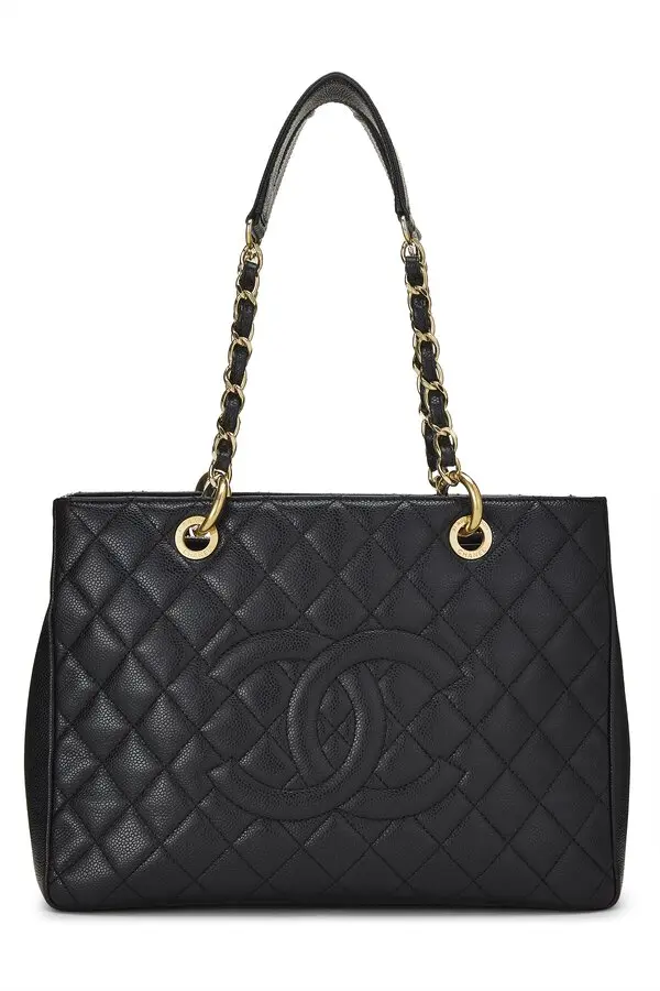 Chanel Quilted Caviar Grand Shopping Tote - Black