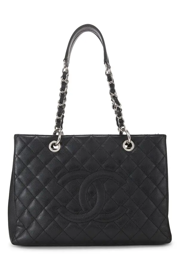 Chanel Quilted Caviar Grand Shopping Tote - Black