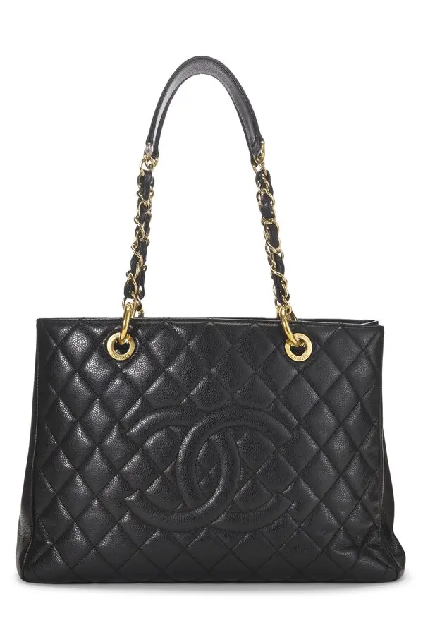 Chanel Quilted Caviar Grand Shopping Tote - Black