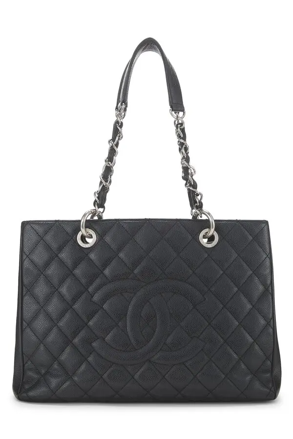 Chanel Quilted Caviar Grand Shopping Tote - Black