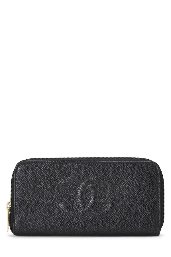 Chanel Caviar 'cc' Zip Around Wallet - Black