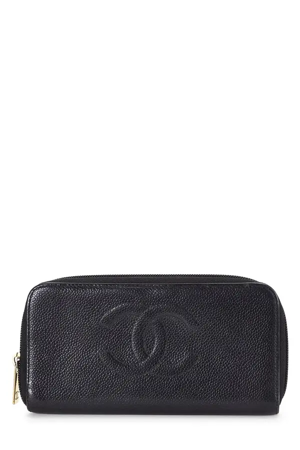 Chanel Caviar 'cc' Zip Around Wallet - Black