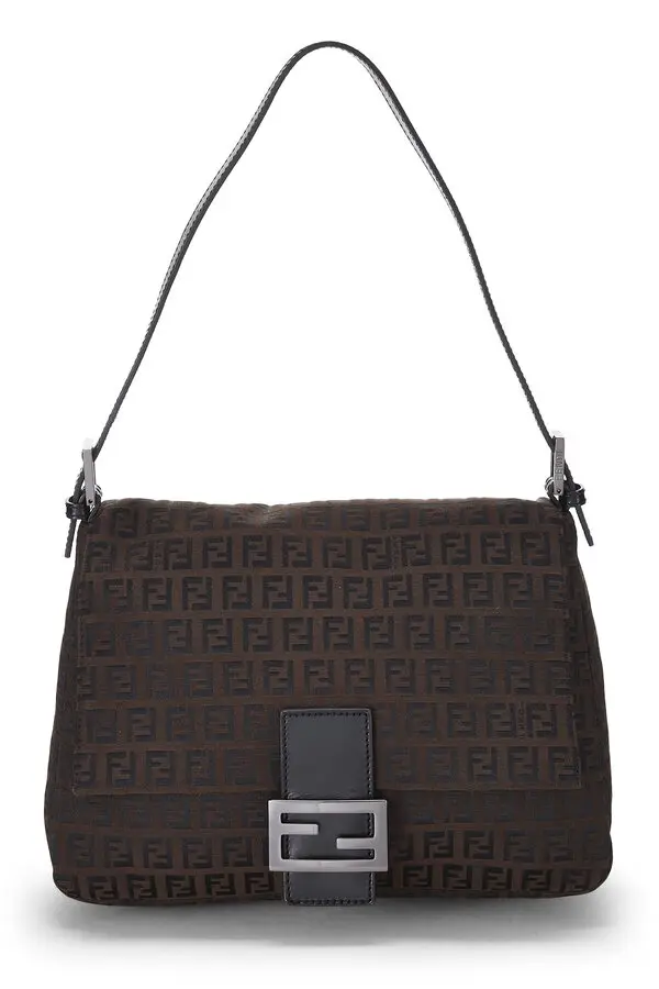 Fendi Zucchino Canvas Mama Shoulder Bag - Brown
