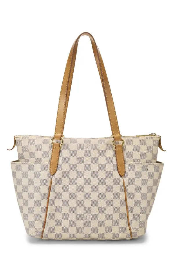 LOUIS VUITTON Damier Azur Totally Tote Bag - White