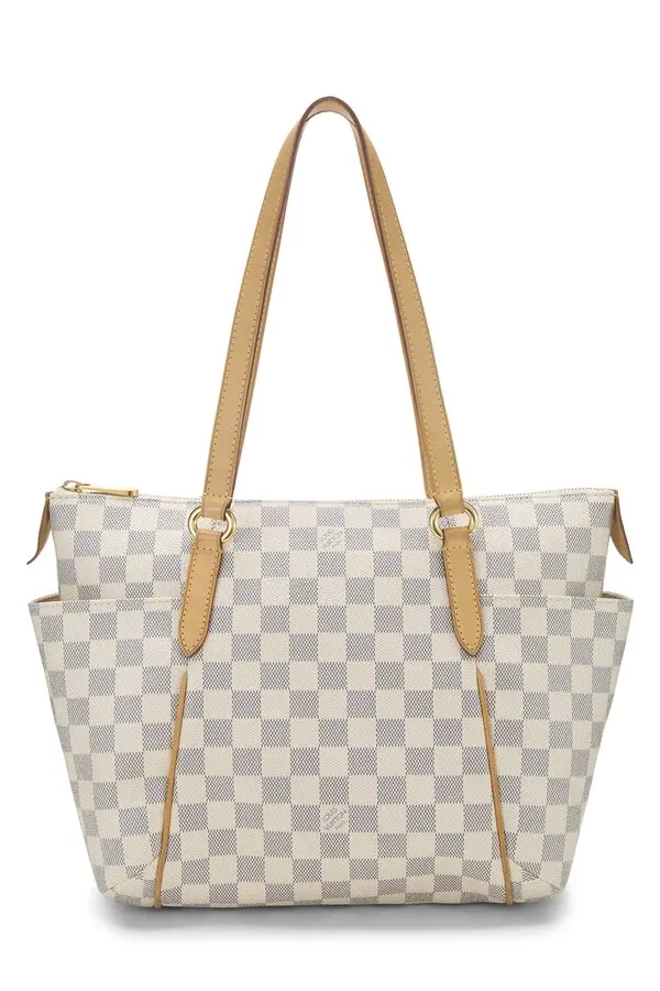 LOUIS VUITTON Damier Azur Totally Tote Bag - White