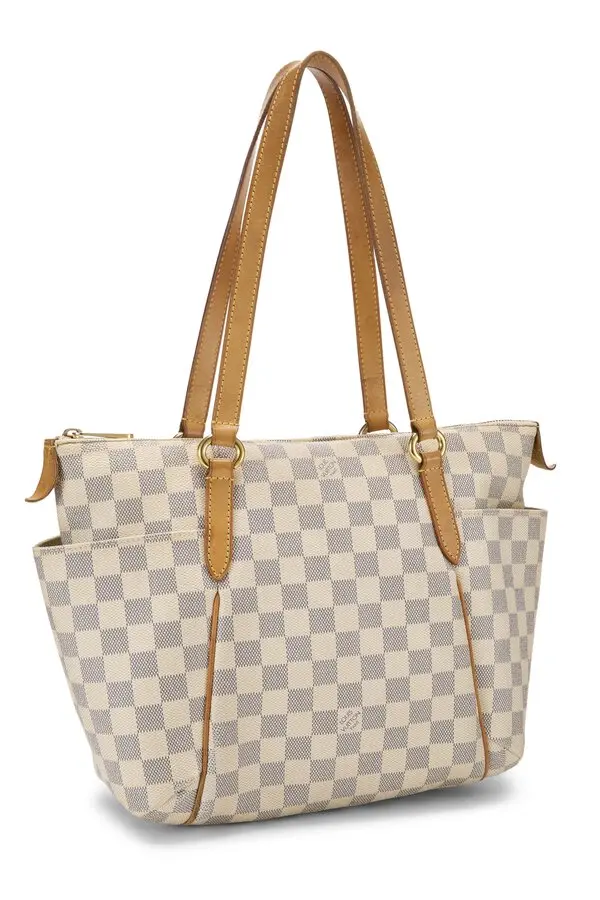 LOUIS VUITTON Damier Azur Totally Tote Bag - White