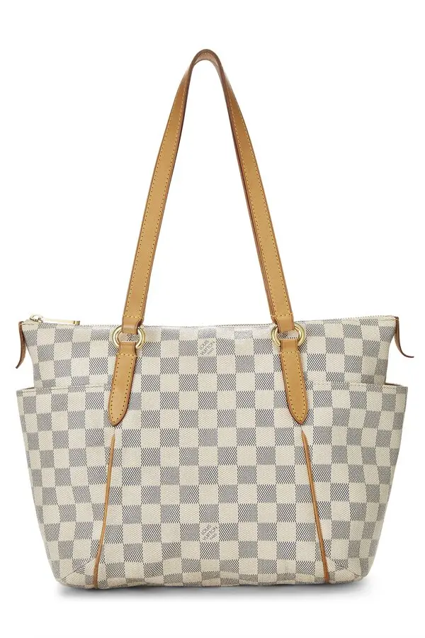 LOUIS VUITTON Damier Azur Totally Tote Bag - White