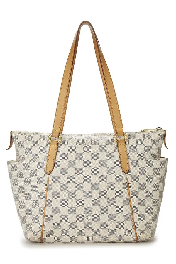 LOUIS VUITTON Damier Azur Totally Tote Bag - White