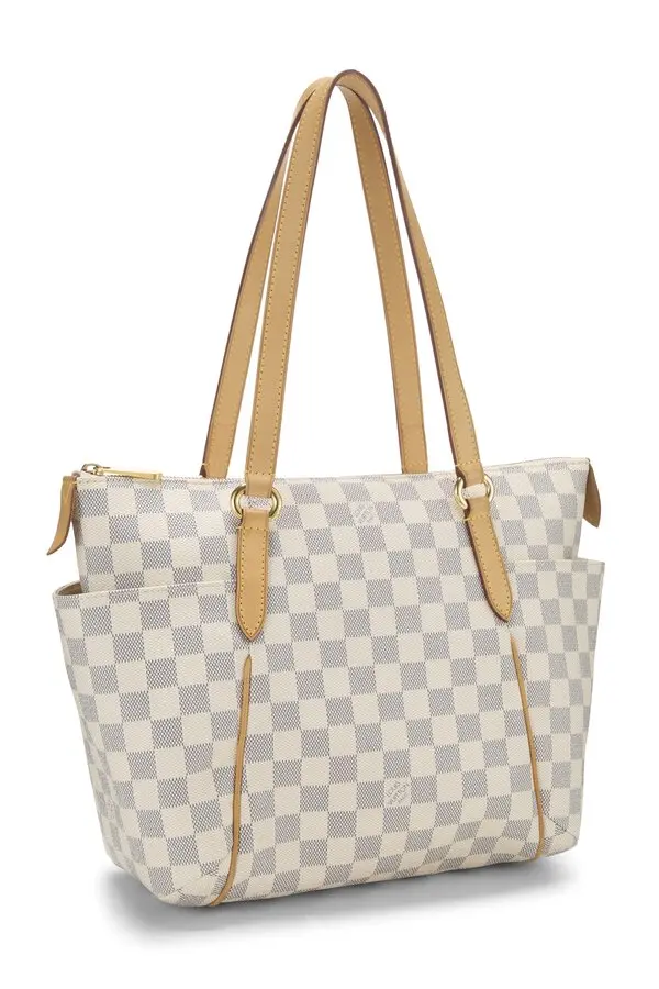 LOUIS VUITTON Damier Azur Totally Tote Bag - White