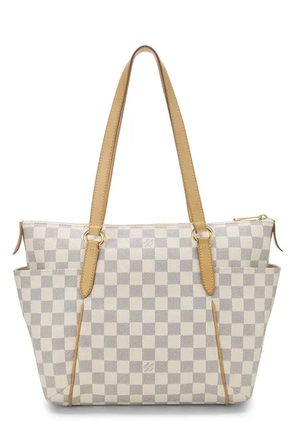 LOUIS VUITTON Damier Azur Totally Tote Bag - White