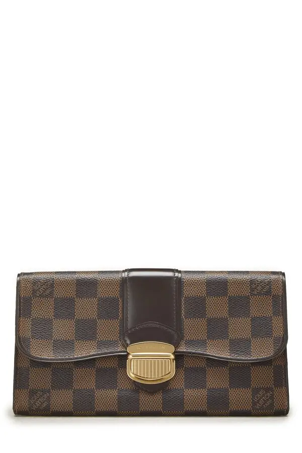 LOUIS VUITTON Damier Ebene Sistina Wallet