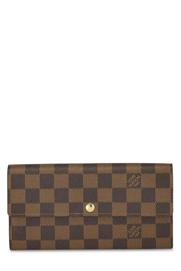 LOUIS VUITTON Damier Ebene Sarah Wallet - Brown