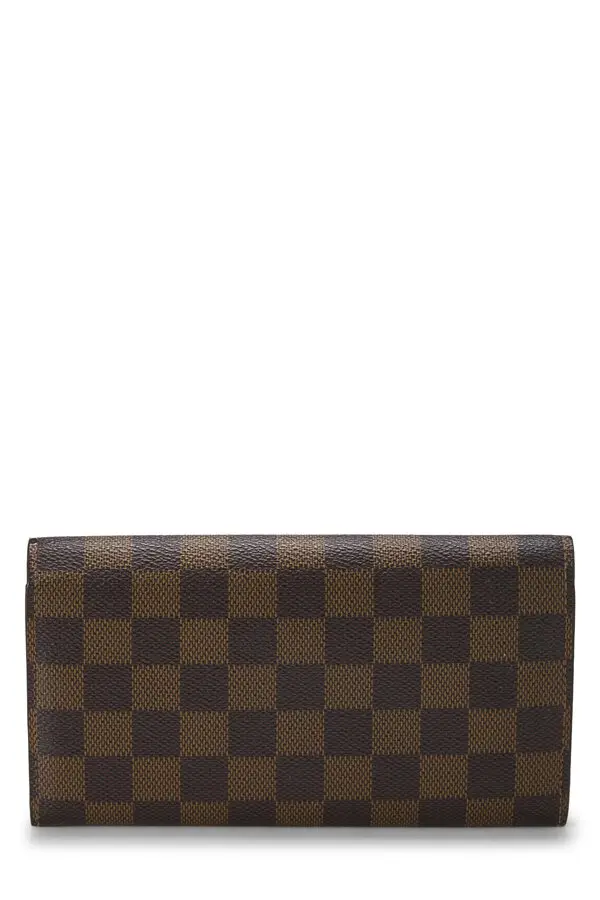 LOUIS VUITTON Damier Ebene Sarah Wallet - Brown