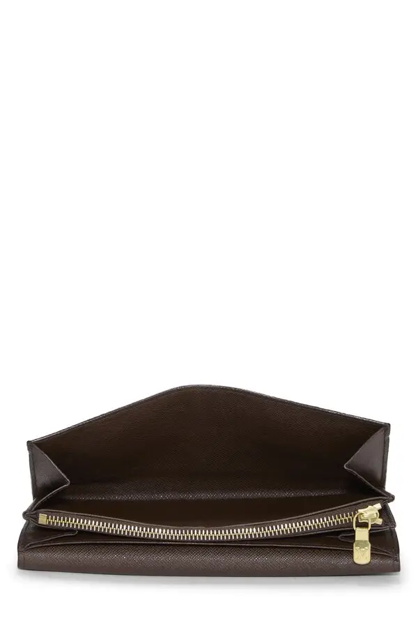 LOUIS VUITTON Damier Ebene Sarah Wallet - Brown