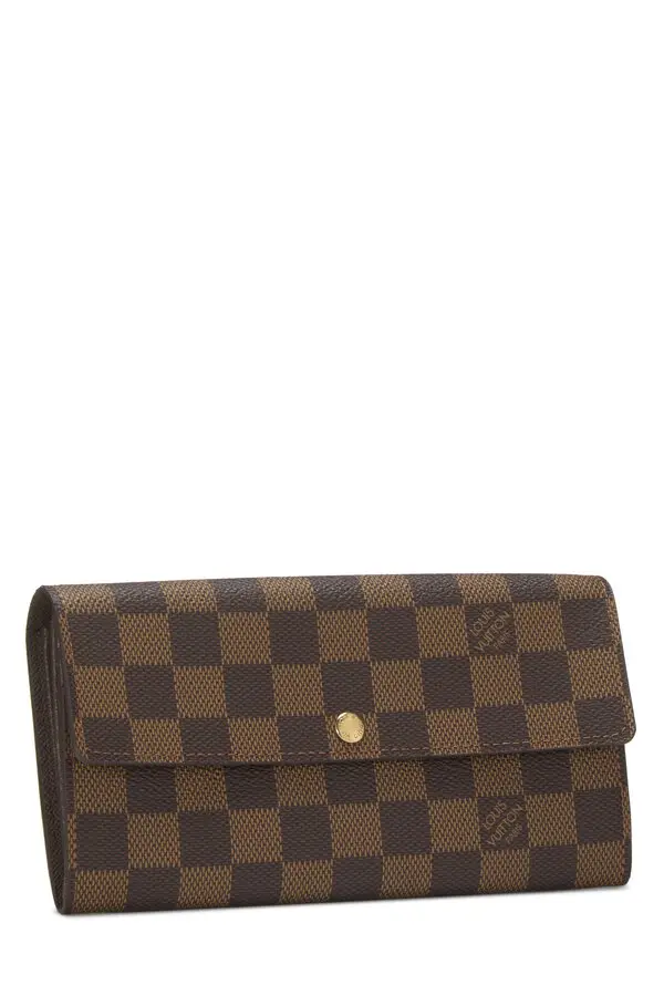 LOUIS VUITTON Damier Ebene Sarah Wallet - Brown