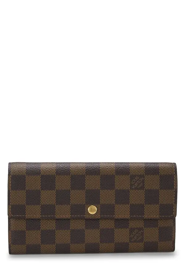LOUIS VUITTON Damier Ebene Sarah Wallet - Brown