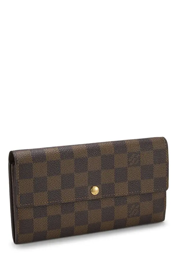 LOUIS VUITTON Damier Ebene Sarah Wallet - Brown