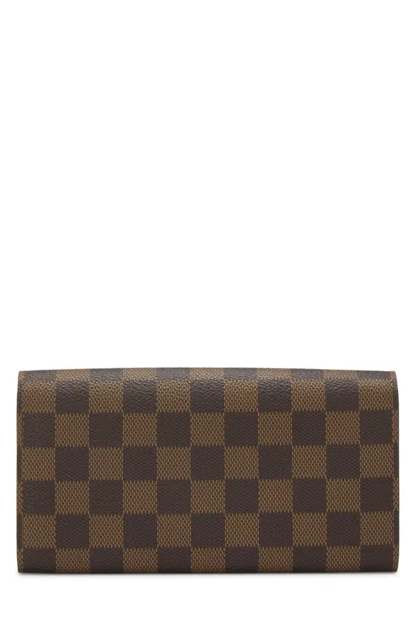 LOUIS VUITTON Damier Ebene Sarah Wallet - Brown