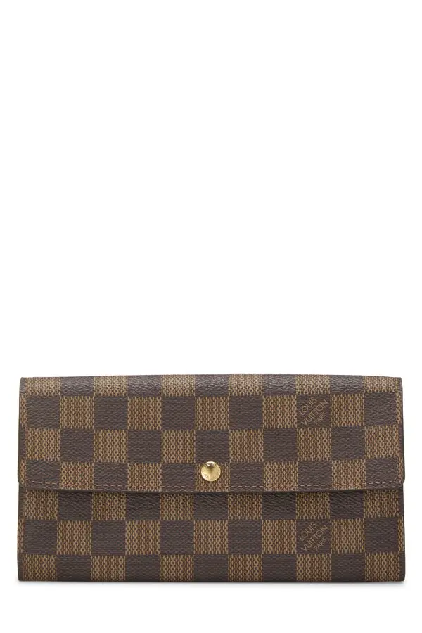 LOUIS VUITTON Damier Ebene Sarah Wallet - Brown