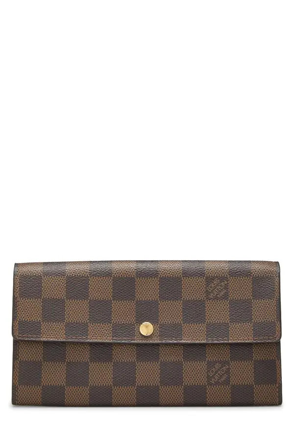LOUIS VUITTON Damier Ebene Sarah Wallet - Brown
