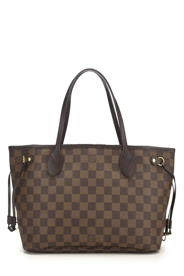 LOUIS VUITTON Damier Ebene Neverfull Tote Bag - Brown