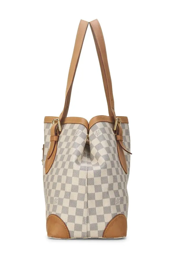 LOUIS VUITTON Damier Azur Hampstead Tote - White
