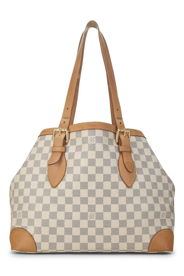 LOUIS VUITTON Damier Azur Hampstead Tote - White