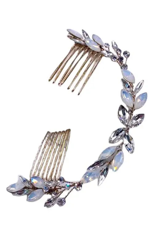 Brides & Hairpins Monroe Crystal & Opal Hair Comb - Gold