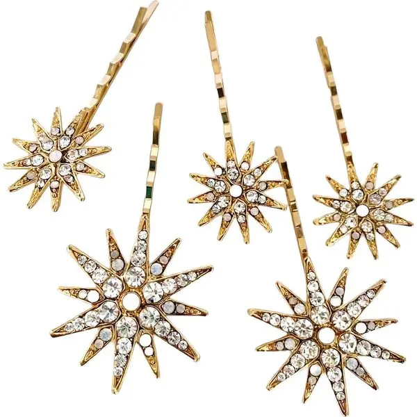 Brides & Hairpins Nola Set Of 5 Star Hair Pins - 14k Gold