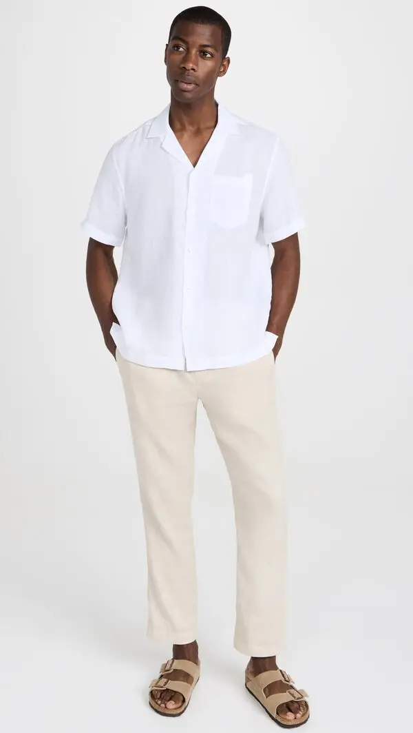 Frescobol Carioca Oscar Linen Chinos - Sand