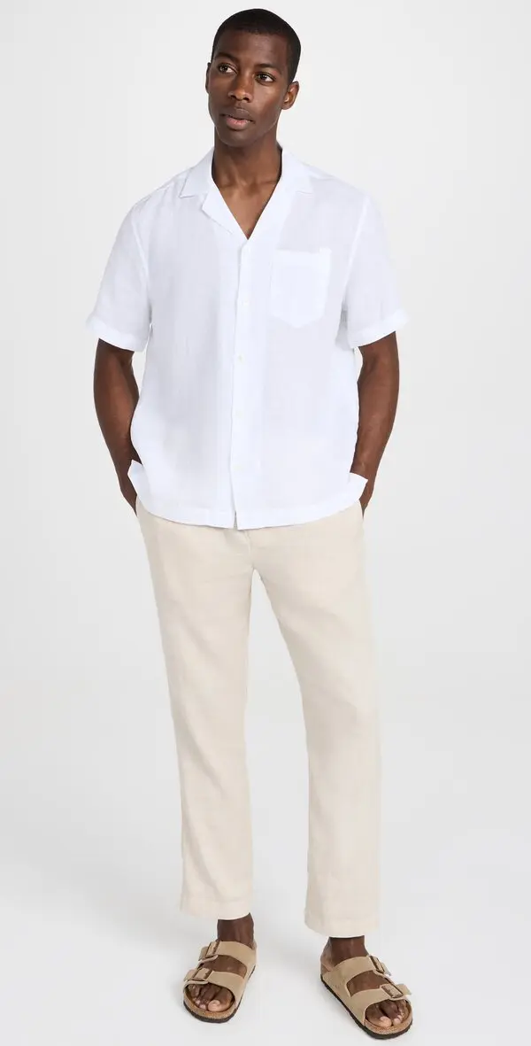 Frescobol Carioca Oscar Linen Chinos - Sand