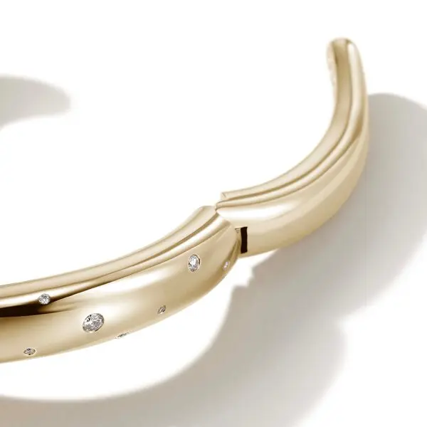 John Hardy Surf Hinged Cuff With Diamonds