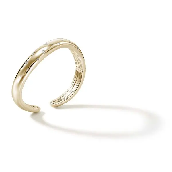John Hardy Surf Hinged Cuff With Diamonds