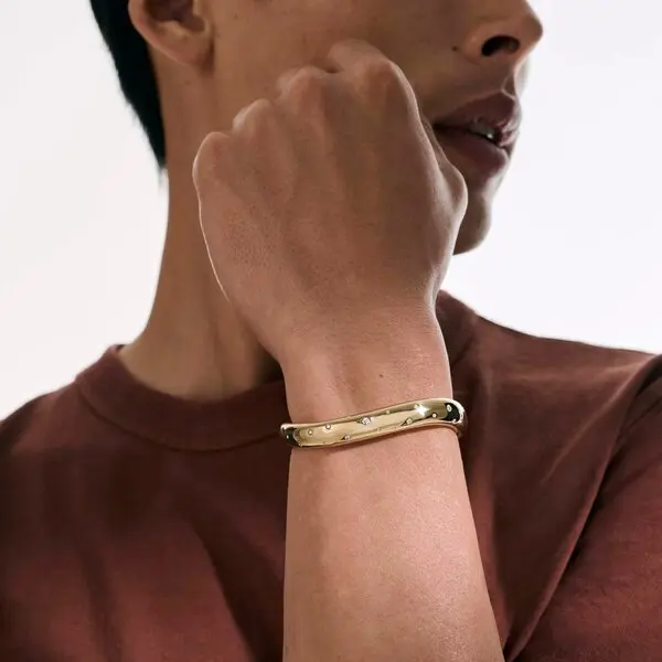 John Hardy Surf Hinged Cuff With Diamonds
